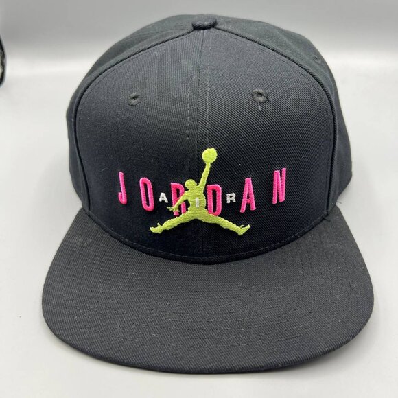 Jordan | Accessories | Air Jordan Hat Men Black Embroidered Yellow Logo ...